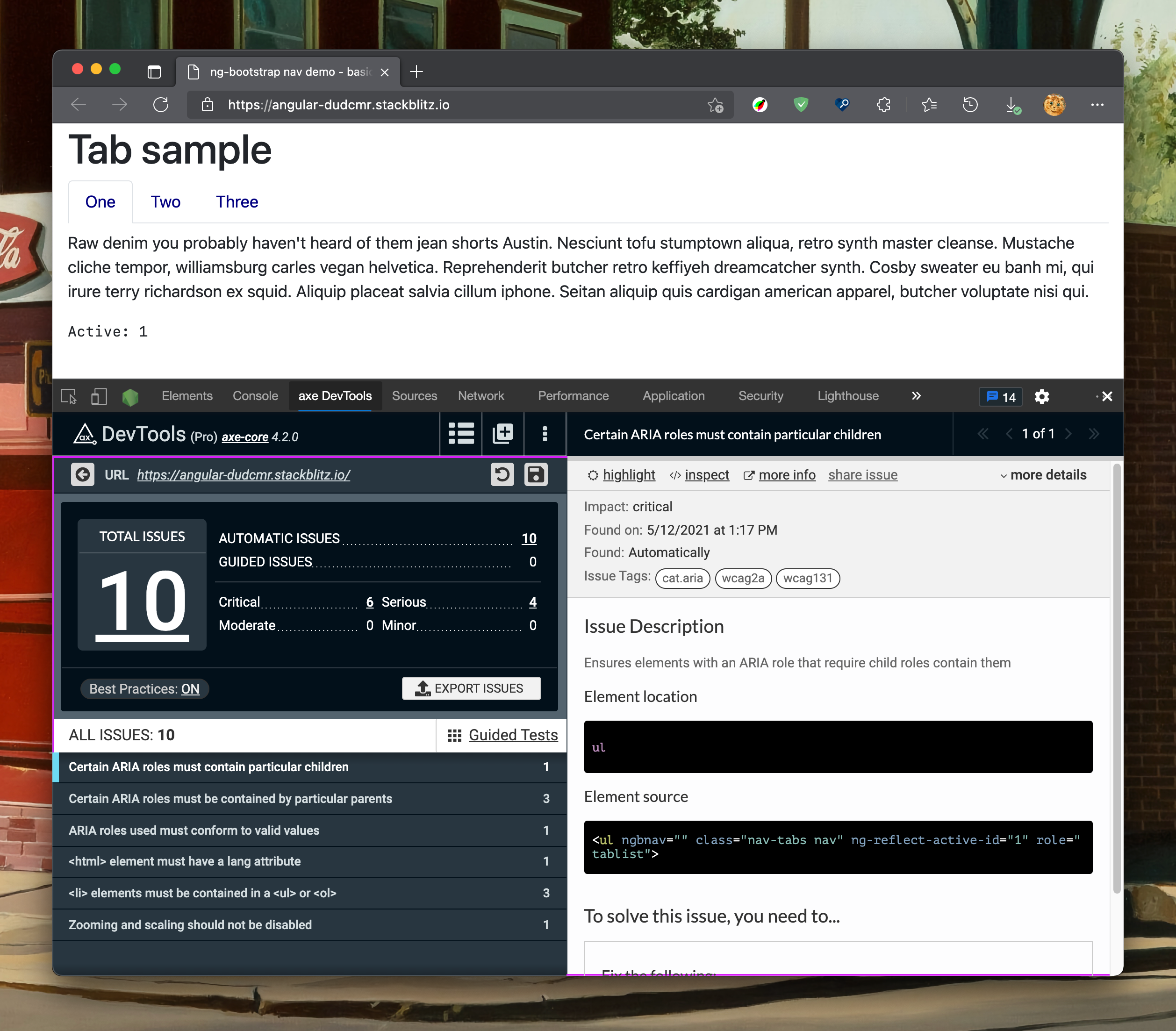 Accessibility errors with Axe Dev Tools scanner · Issue #4090 · ng-bootstrap/ng-bootstrap · GitHub