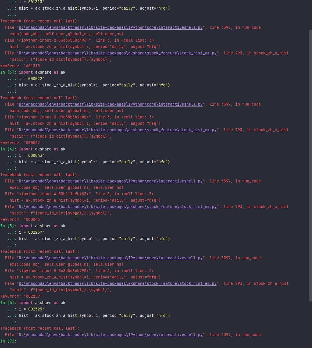 AKShare 接口问题报告 · Issue #2614 · akfamily/akshare · GitHub