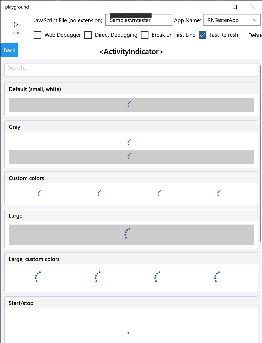 062 Activityindicator Does Not Respect Color Property · Issue 4700 · Microsoftreact Native