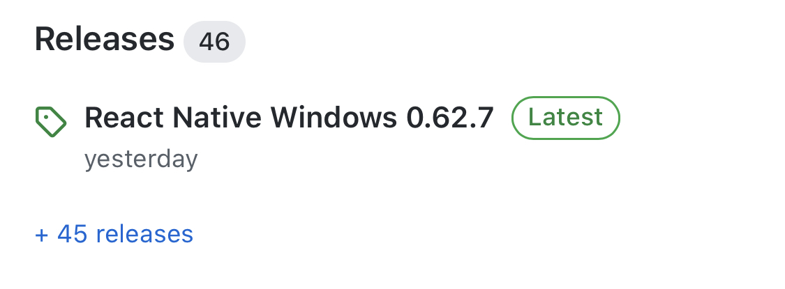 Latest Release In Github Isnt Always The Latest Release · Issue 5903 · Microsoftreact 