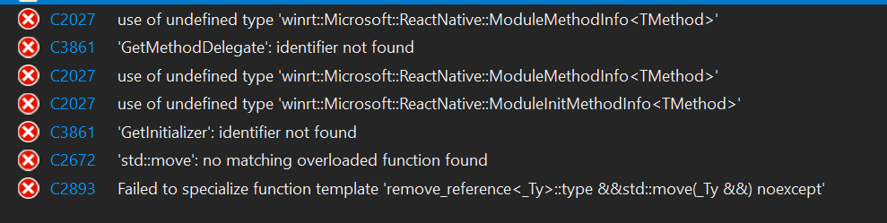 Cryptic Errors When Reactmethod Is Not Noexcept · Issue 5936 · Microsoftreact Native Windows 