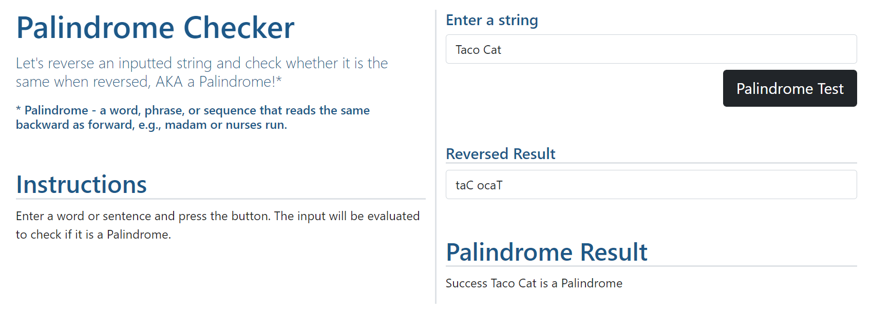 GitHub - meganlynn21/Palindrome_Checker: This is a program that will ...
