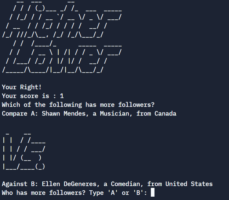 GitHub - meganlynn21/higher-lower-game: This is a game that allows the ...