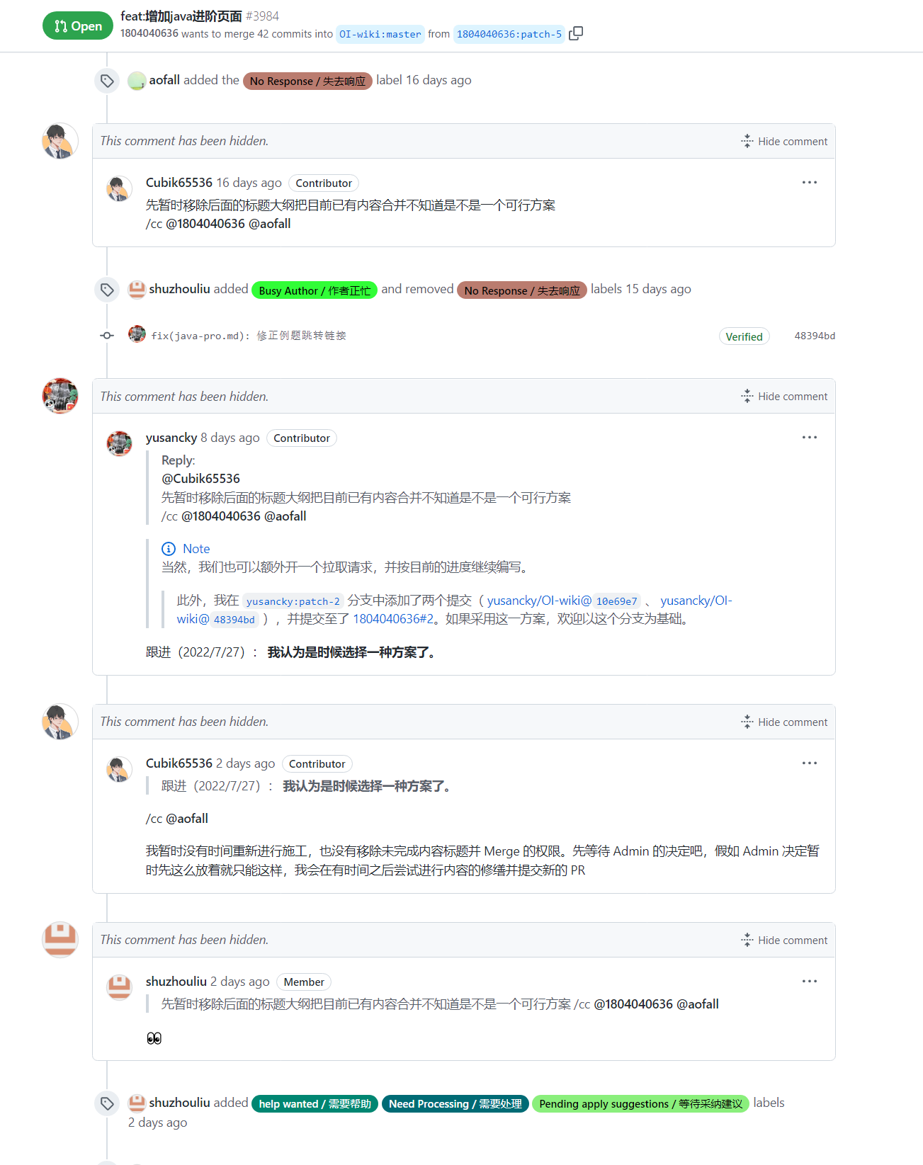 [Feature Request] Group and introduce comments · community · Discussion #27263 · GitHub