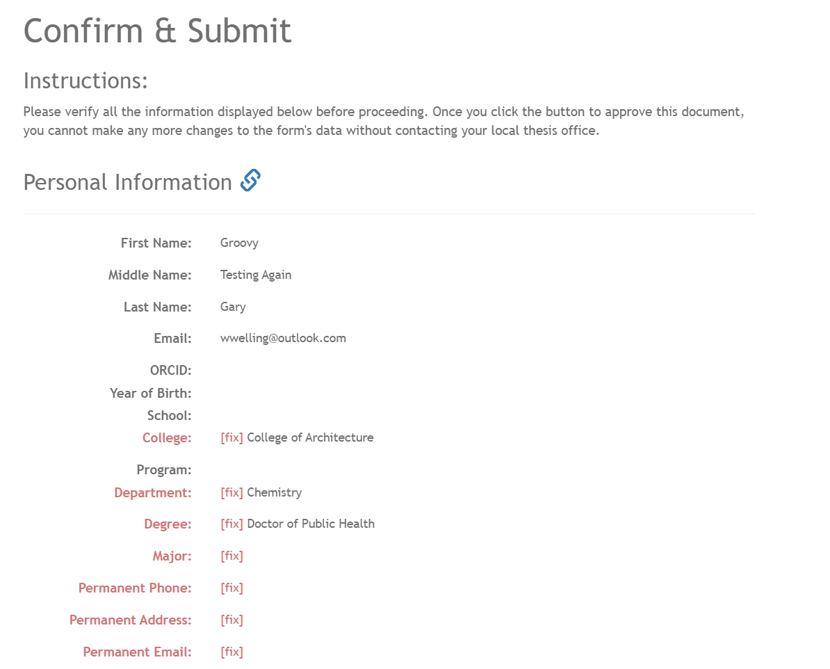 Validation for Confirm and Submit not updating when administrator or ...