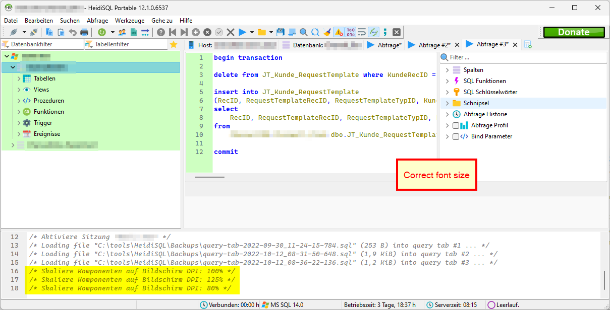 Scaling of text areas is wrong in certain situations with multi-monitor setup and different ...
