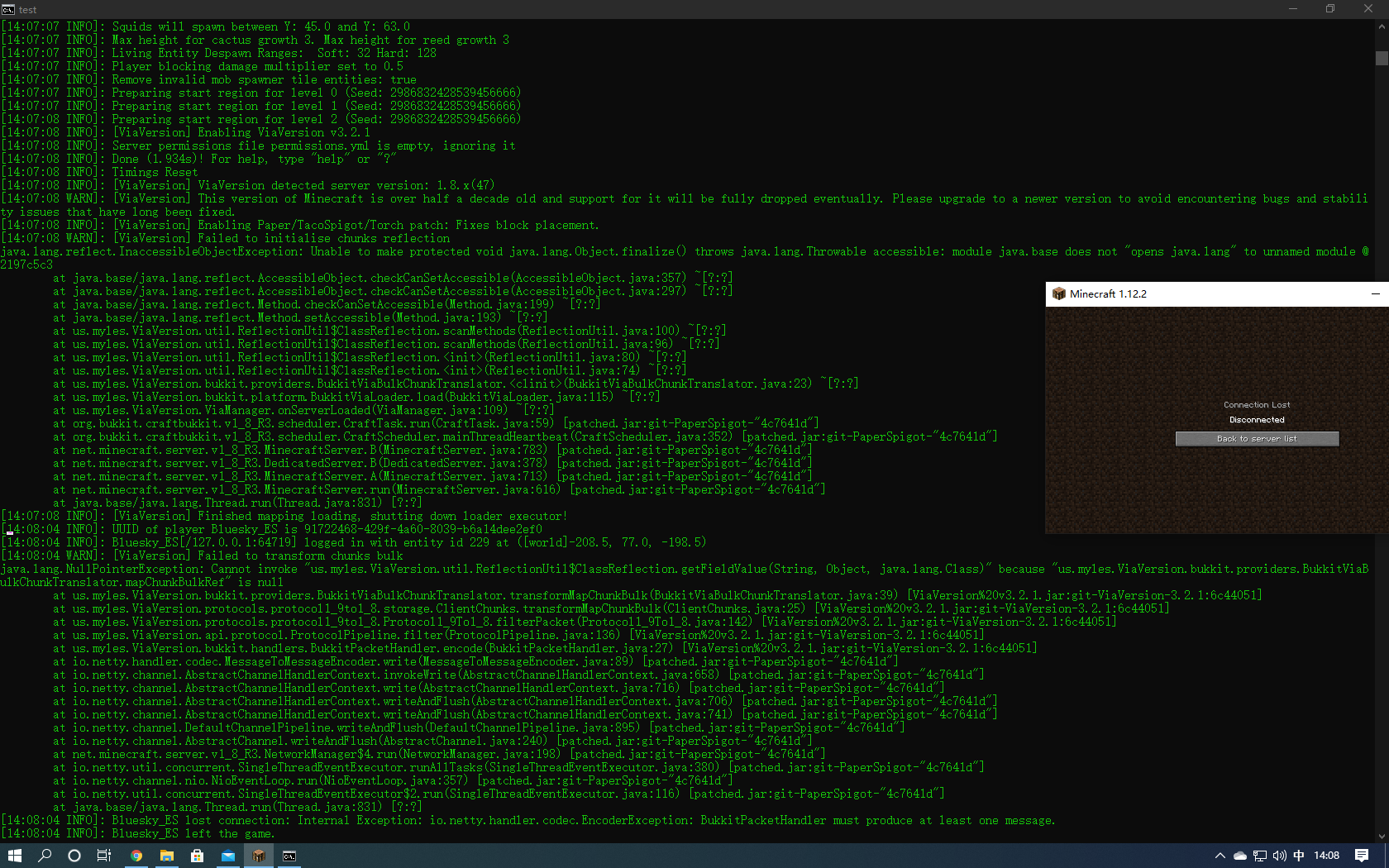 ViaVersion failed to initialise chunks reflection · Issue #2460 · ViaVersion/ViaVersion · GitHub