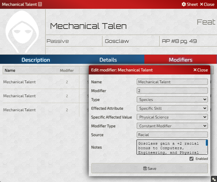 Modifiers not sorted alphabetically · Issue #1115 · foundryvtt-starfinder/foundryvtt-starfinder ...