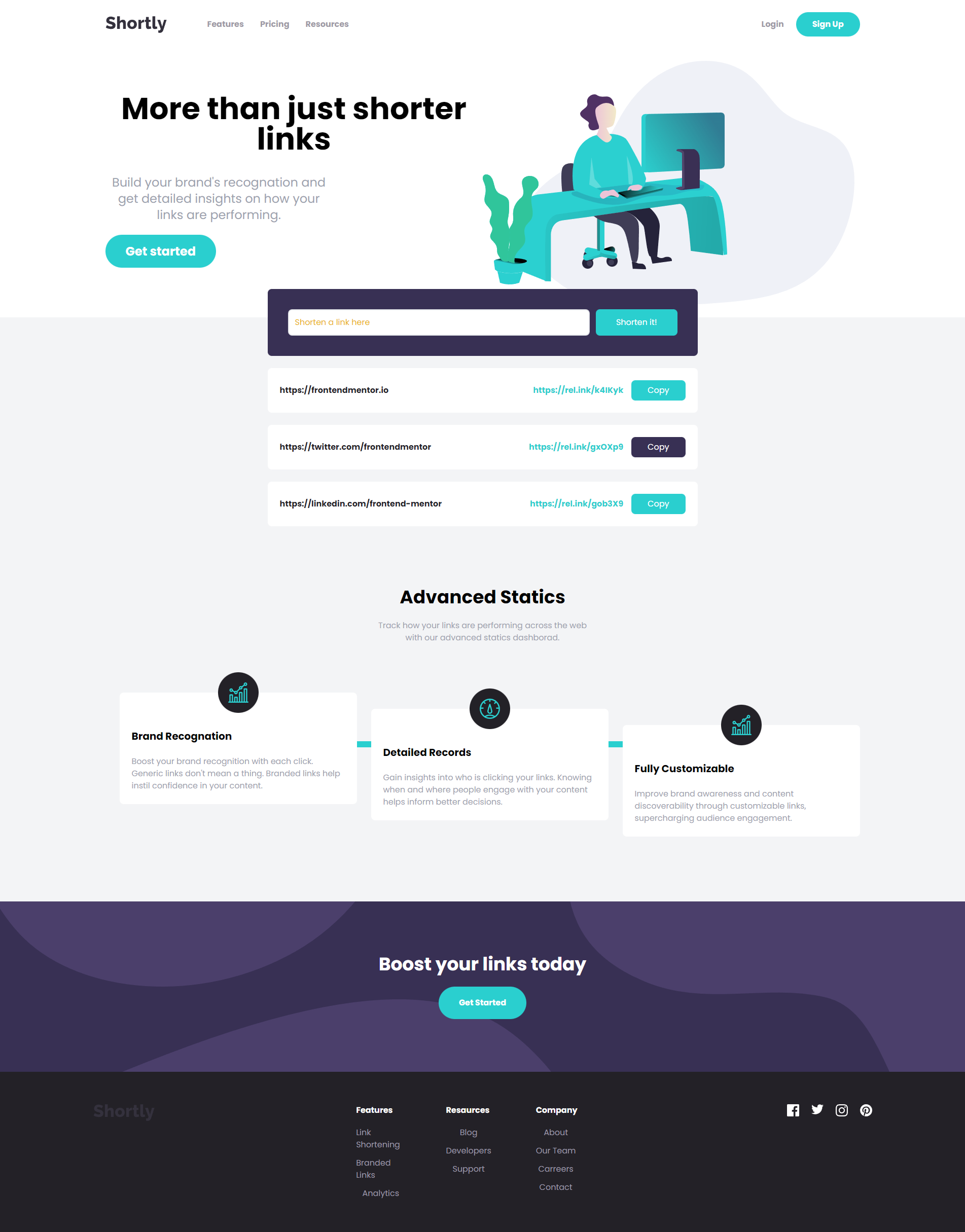 GitHub - kerempekarli/Tailwindcss-Shortly-Website