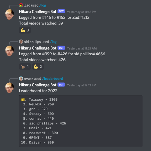 GitHub - c-ehrlich/hikaru-discord-bot: Discord Bot for the Hikaru Challenge