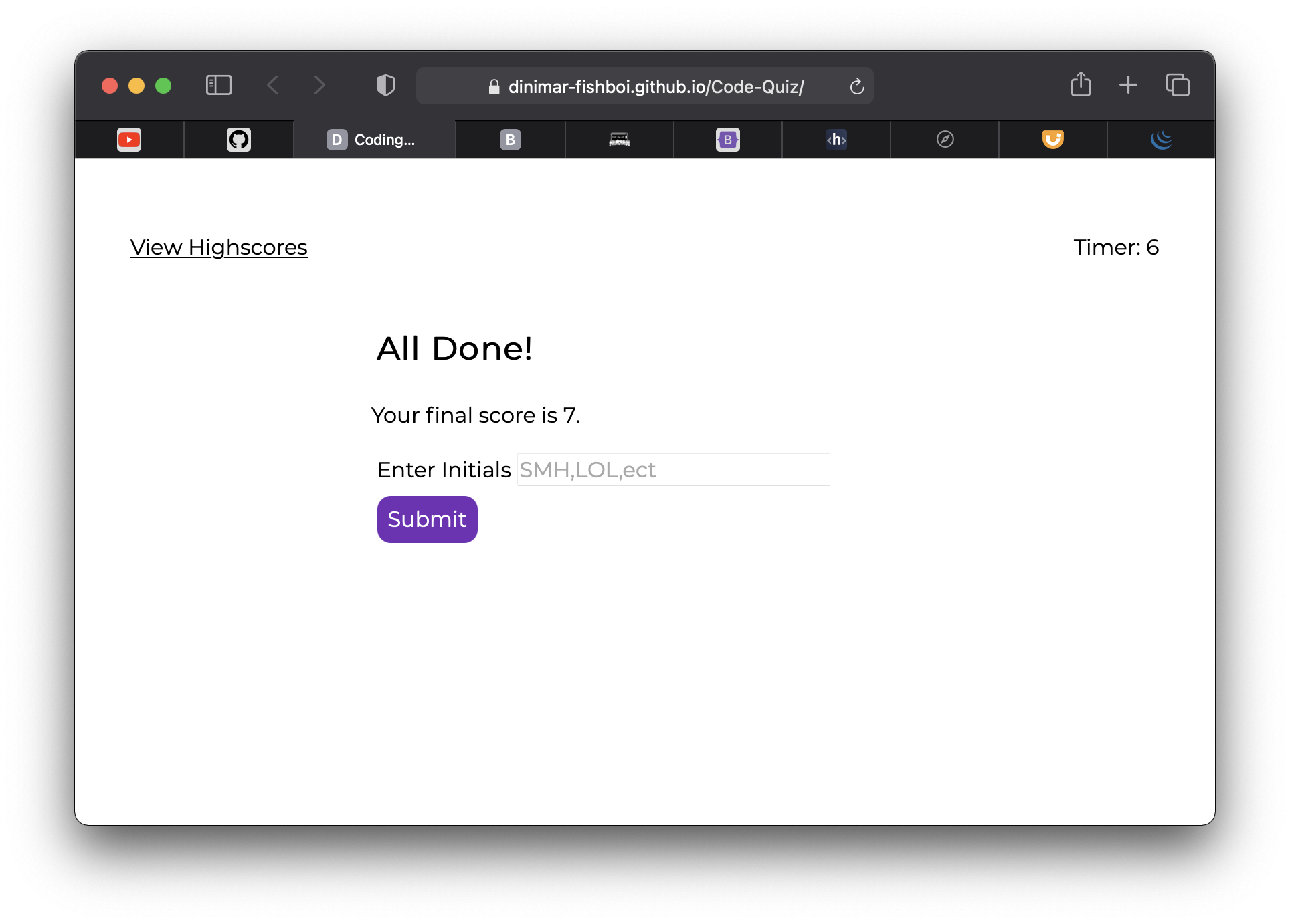 GitHub - Dinimar-Fishboi/Code-Quiz