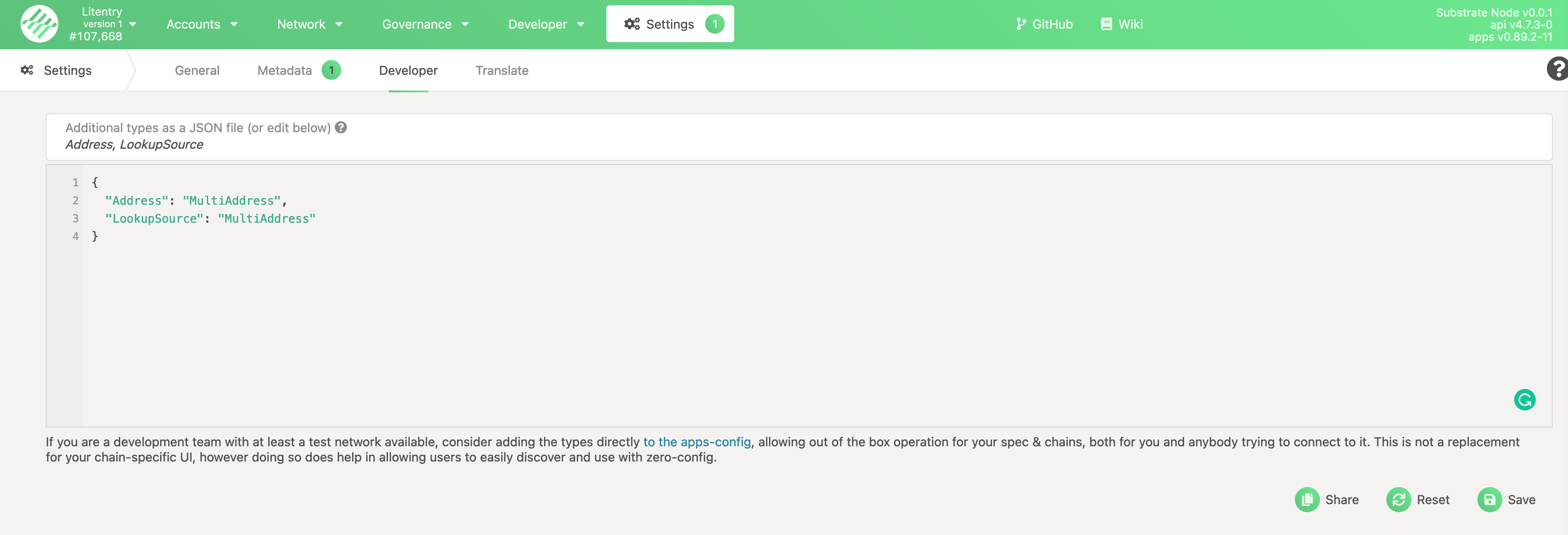 Default Developer Settings For Polkadotjs App · Issue 68 · Litentrylitentry Node · Github 4827