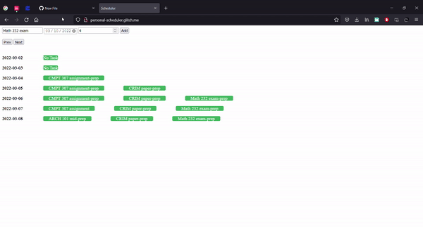 GitHub - Sarthak-Kar/Personal-Scheduler