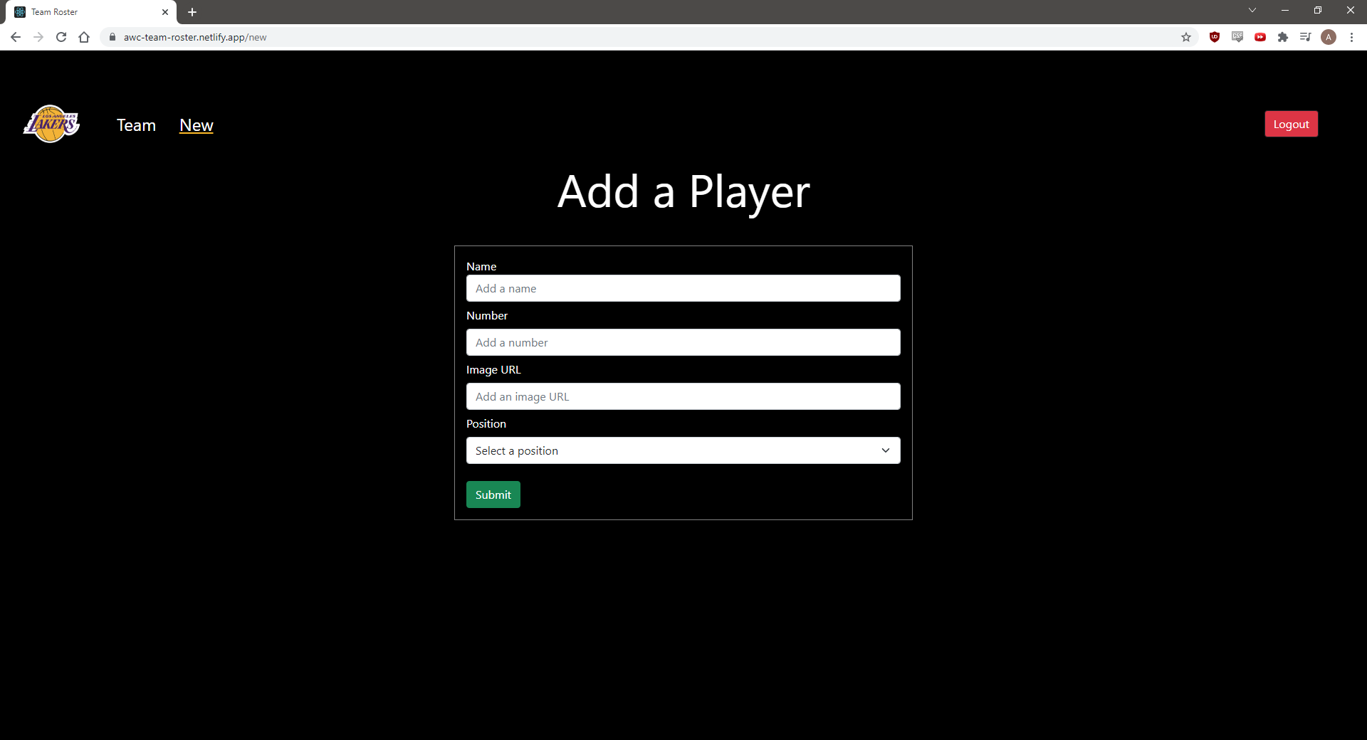 GitHub - albertchitta/ASSIGNMENT-Team-Roster-react
