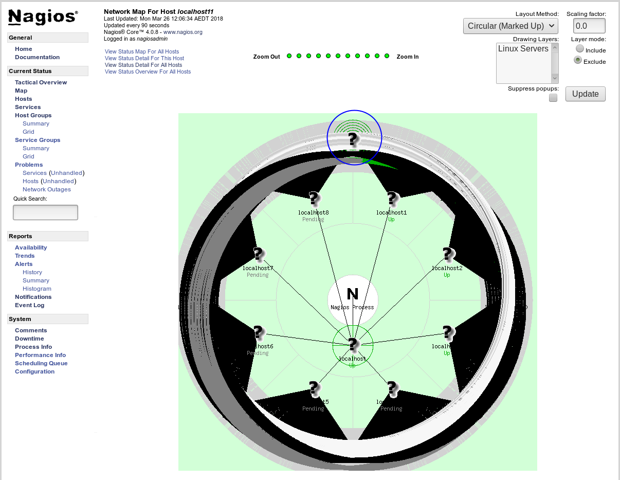 "new" map in Nagios 4.3.4 - "Locate Host On Map" icon shows all hosts ...