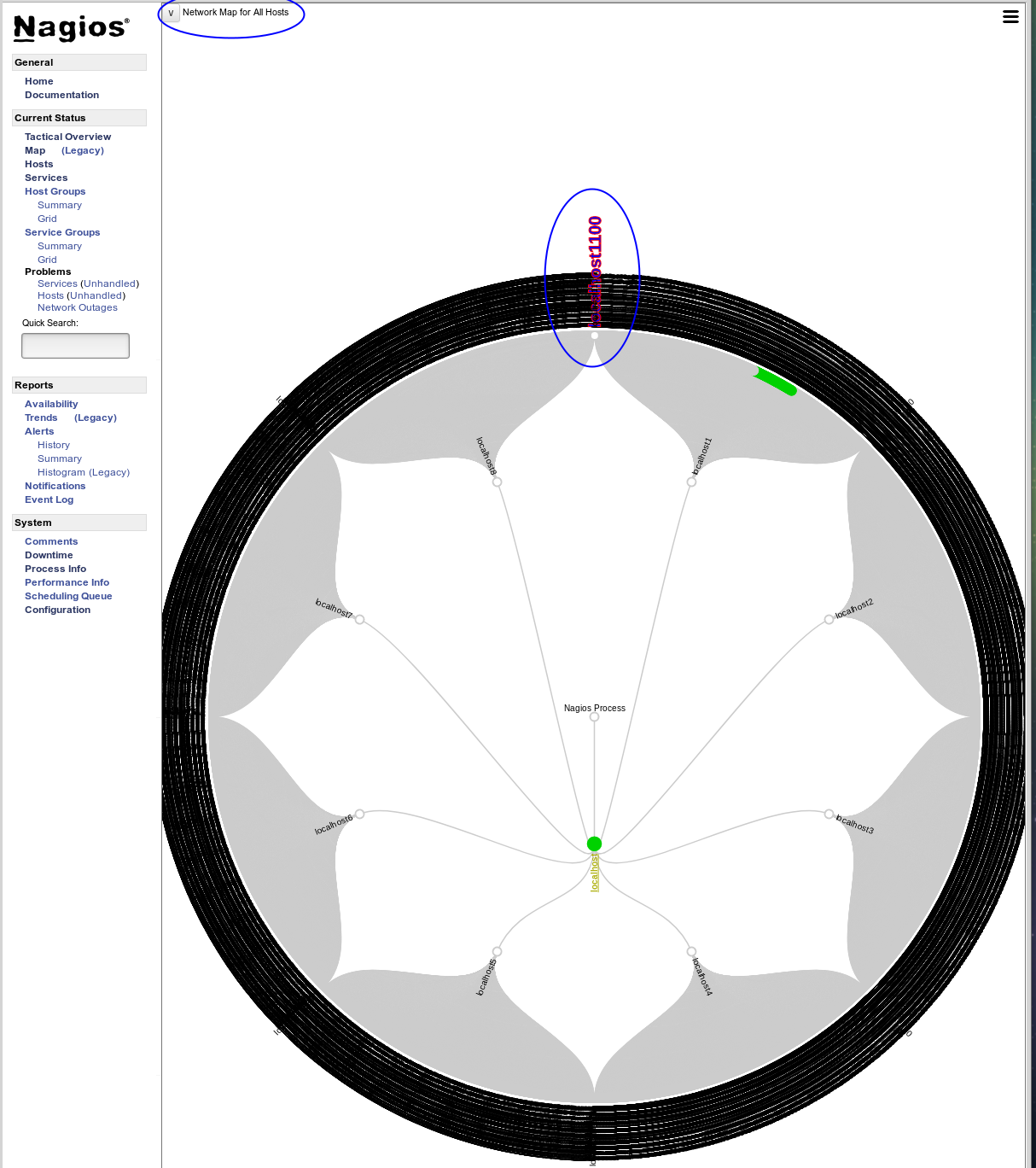 "new" map in Nagios 4.3.4 - "Locate Host On Map" icon shows all hosts ...