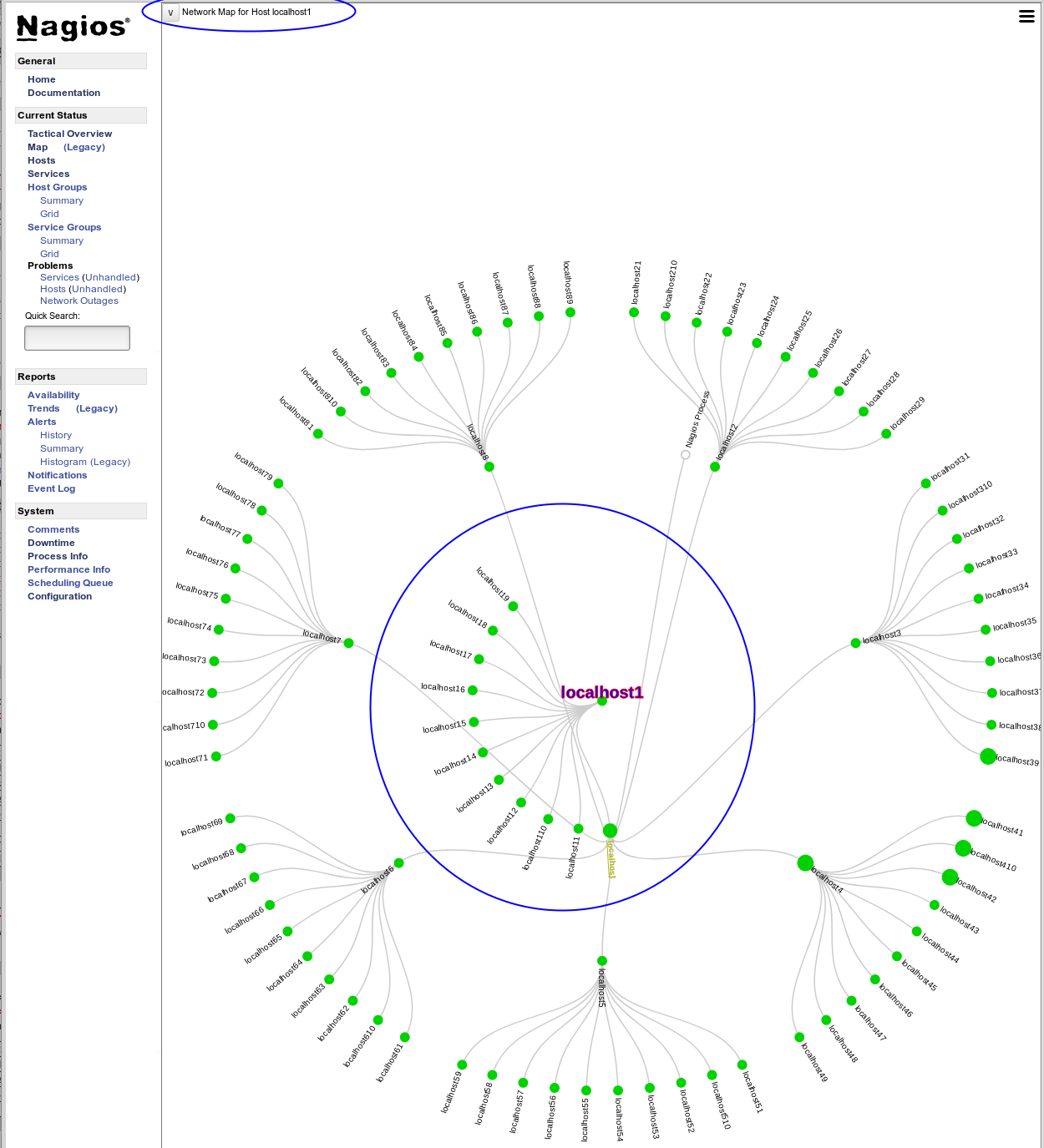 "new" map in Nagios 4.3.4 - "Locate Host On Map" icon shows all hosts ...