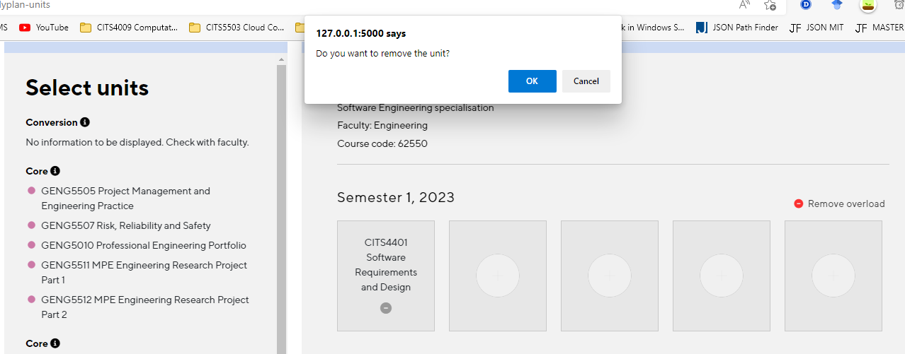 Remove overload confirmation action · Issue #189 · QianrXU/Study-Planner · GitHub