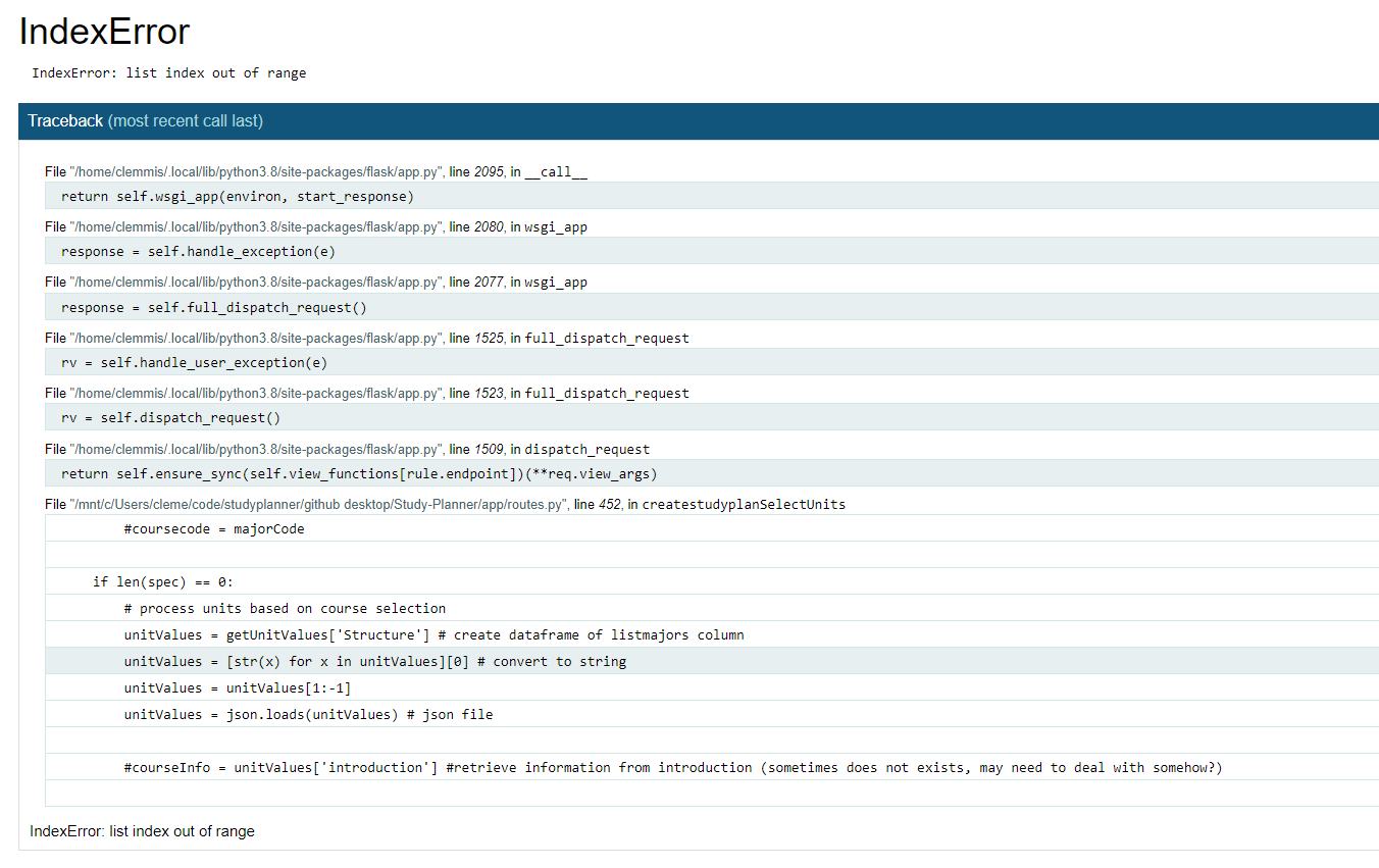 [Structure index out of bounds] error upon selecting certain bachelors degrees/majors · Issue ...