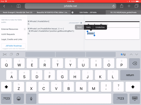 iOS toolbar unbold cannot unbold iOS bold · Issue #2364 · froala ...