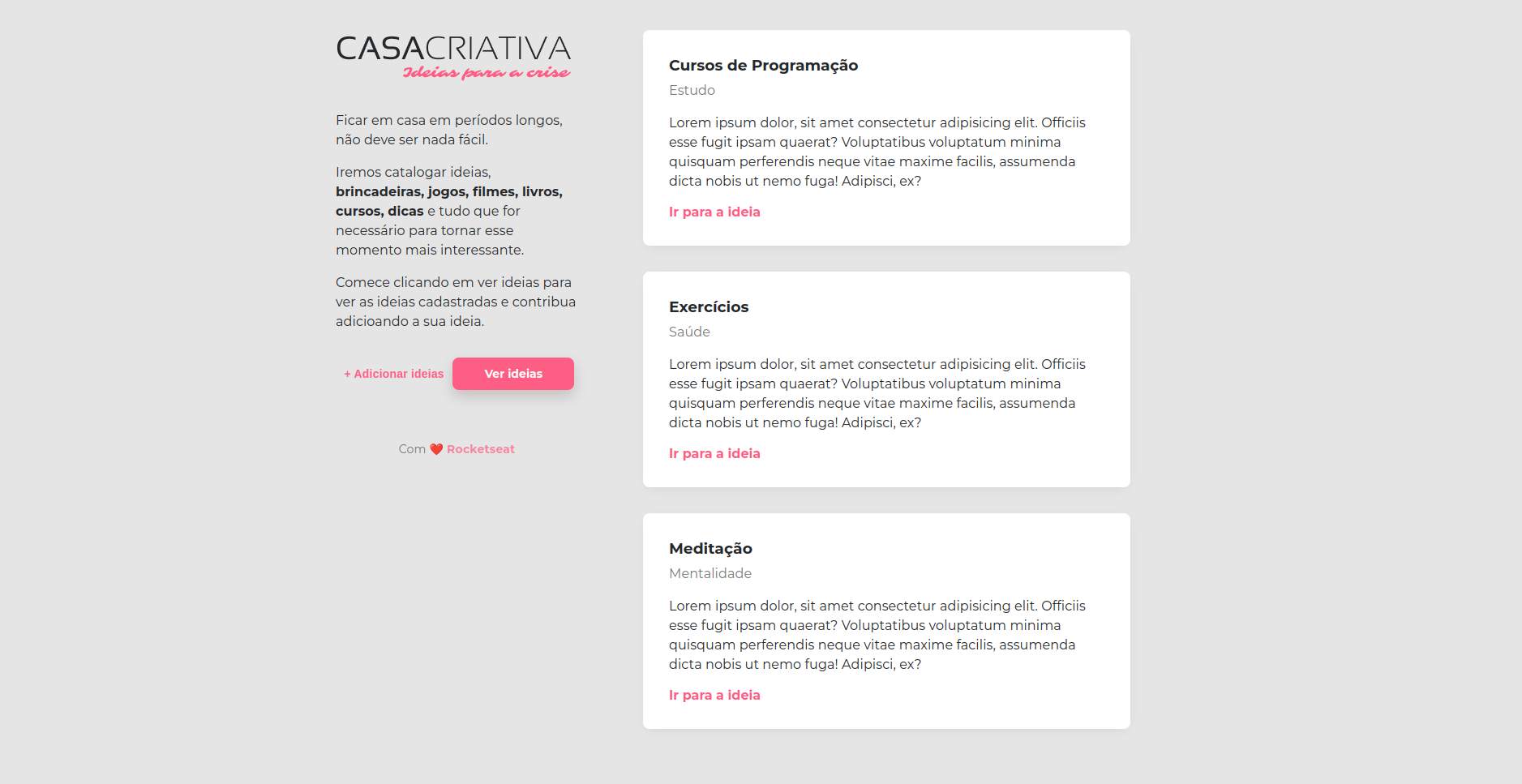 GitHub - beasou/casacriativa: Pagina para listar ideias do que fazer durante a quarentena