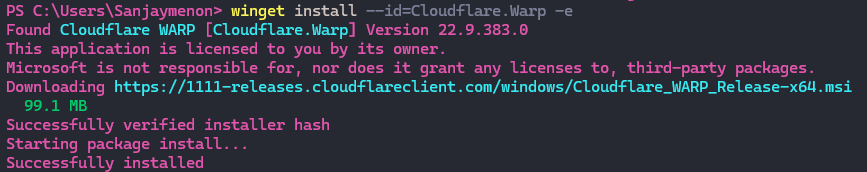 [Package Issue]: Cloudflare.Warp Installer hash does not match! · Issue #82072 · microsoft ...