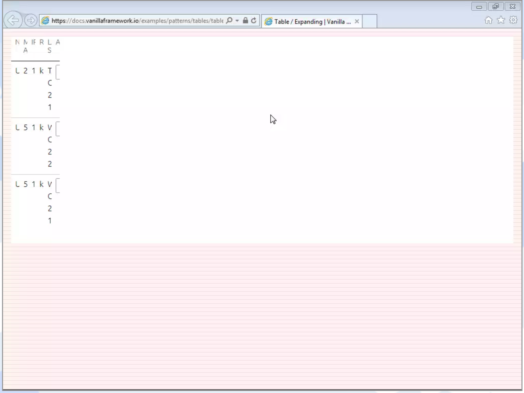 Table Expanding Pattern Is Broken In Ie · Issue 2726 · Canonicalvanilla Framework · Github
