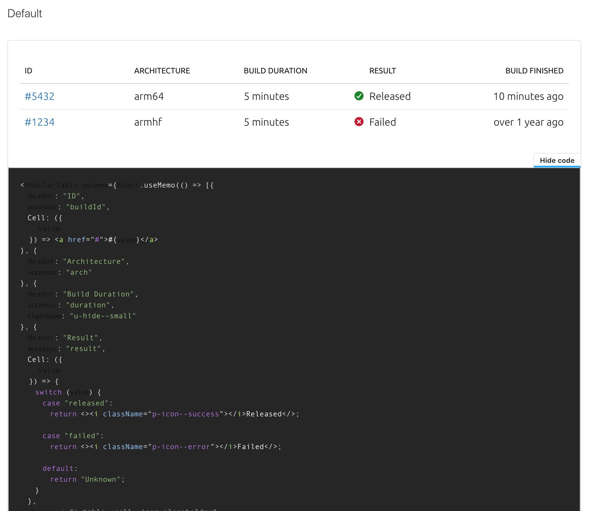 [Storybook] Syntax colouring in some examples makes them unreadable · Issue #292 · canonical ...