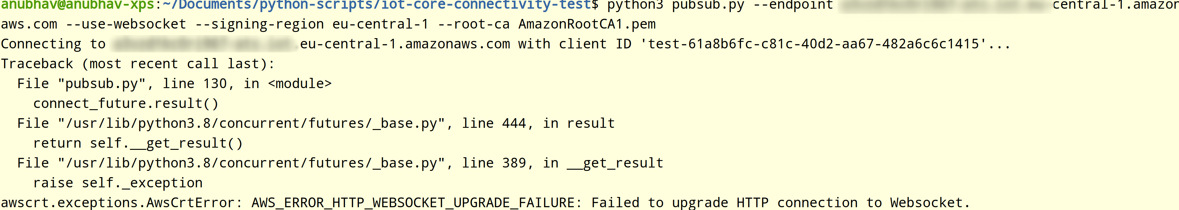 Cant Publish To Aws Mqtt Broker Over Websockets · Issue 241 · Awsaws Iot Device Sdk Python V2