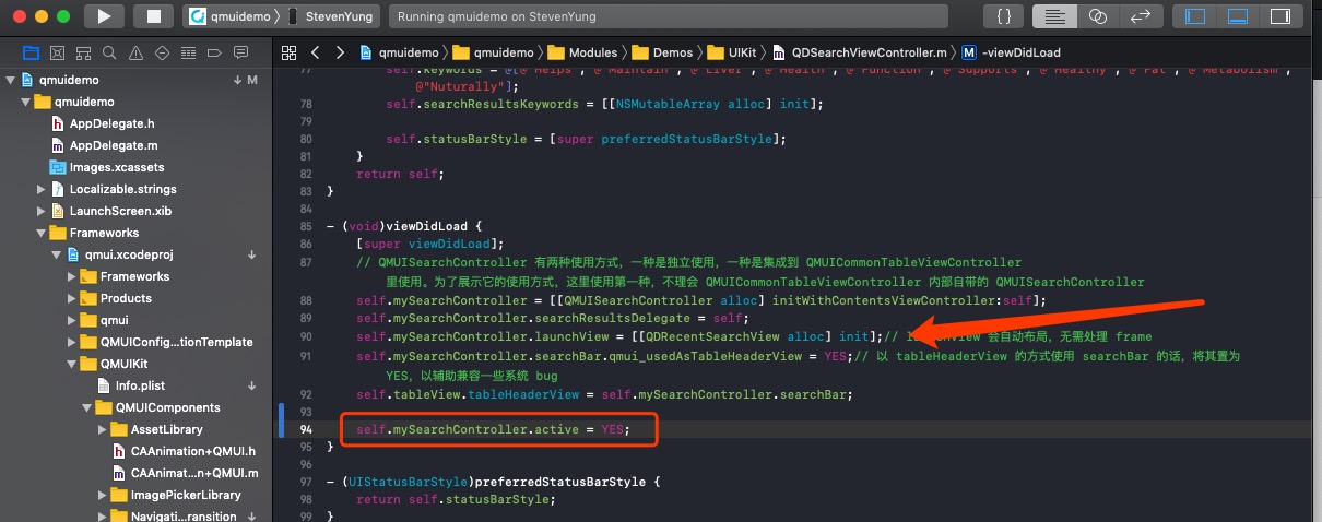 QMUISearchController setActive键盘不弹出 · Issue #664 · Tencent/QMUI_iOS · GitHub