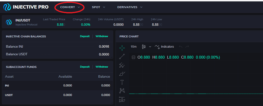 "Convert" Section on the DEX UI · Issue #209 · InjectiveLabs/injective-helix-demo · GitHub