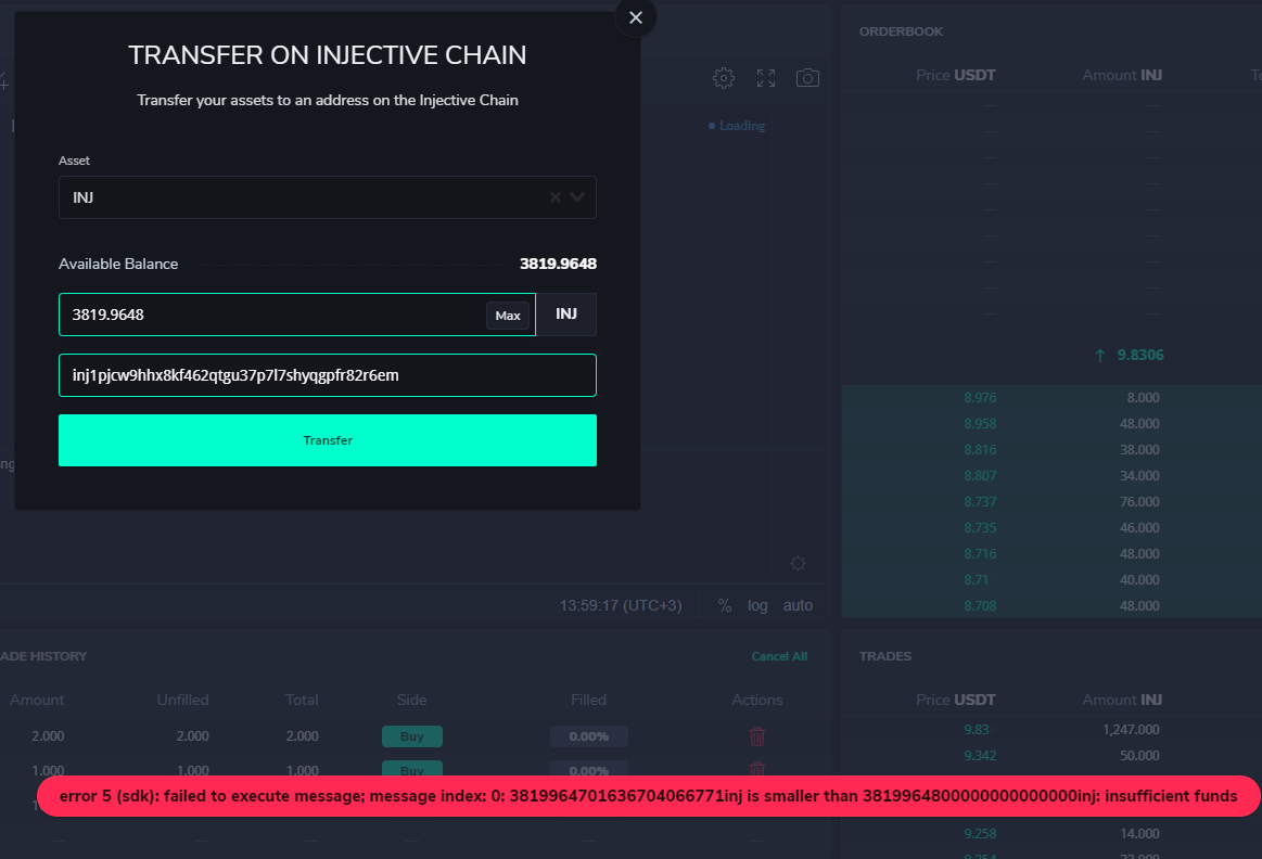 Can't transfer max amount of INJ on the DEX · Issue #220 · InjectiveLabs/injective-helix-demo ...