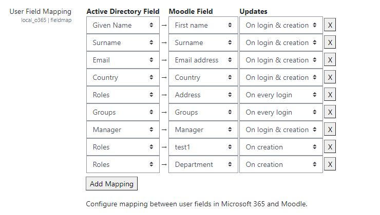 Mapping datafields · Issue #1671 · microsoft/o365-moodle · GitHub
