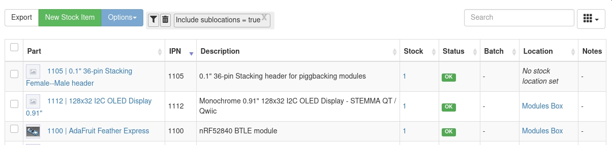 Sort by Column in Stock screen? · Issue #1057 · inventree/InvenTree · GitHub