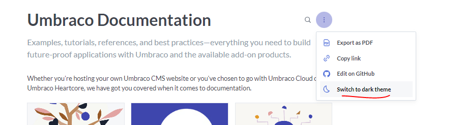 Enable Dark Mode · Issue 4976 · Umbraco Umbracodocs · Github