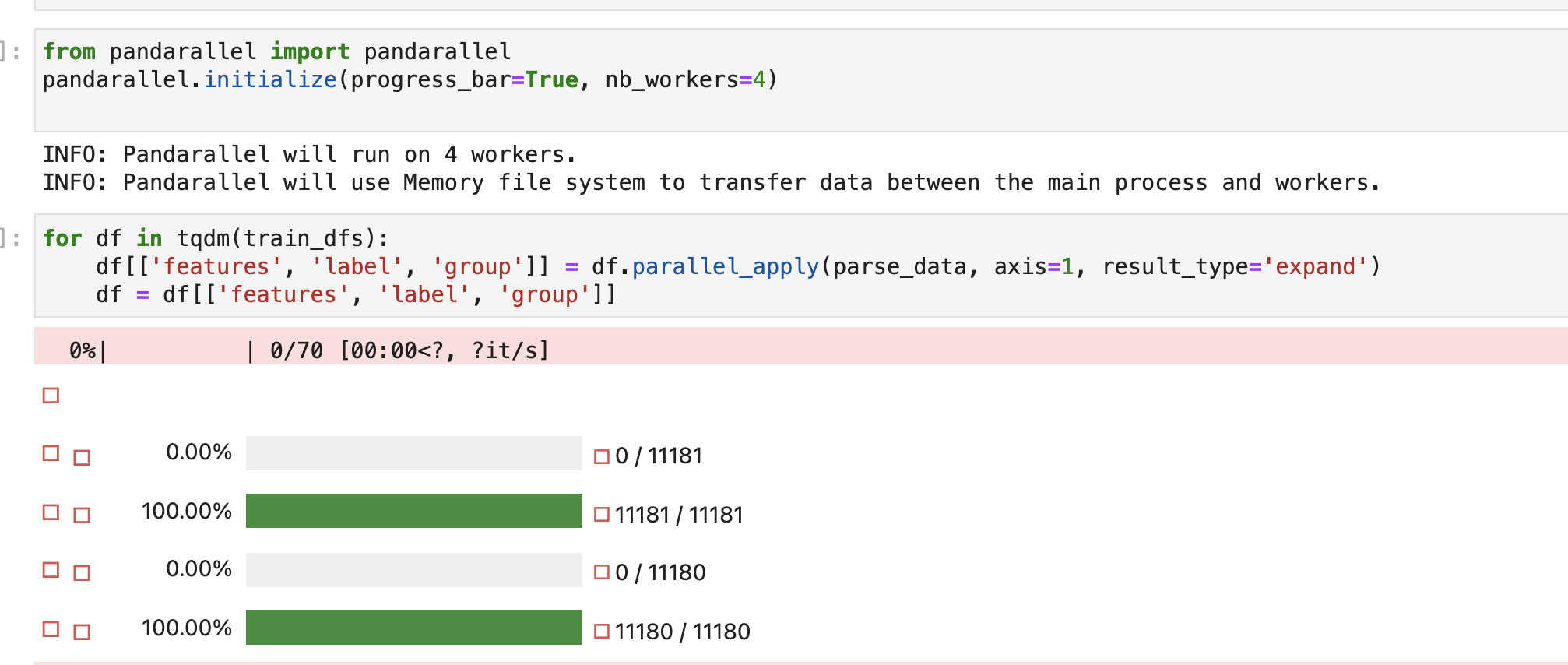 Not using all workers · Issue #160 · nalepae/pandarallel · GitHub