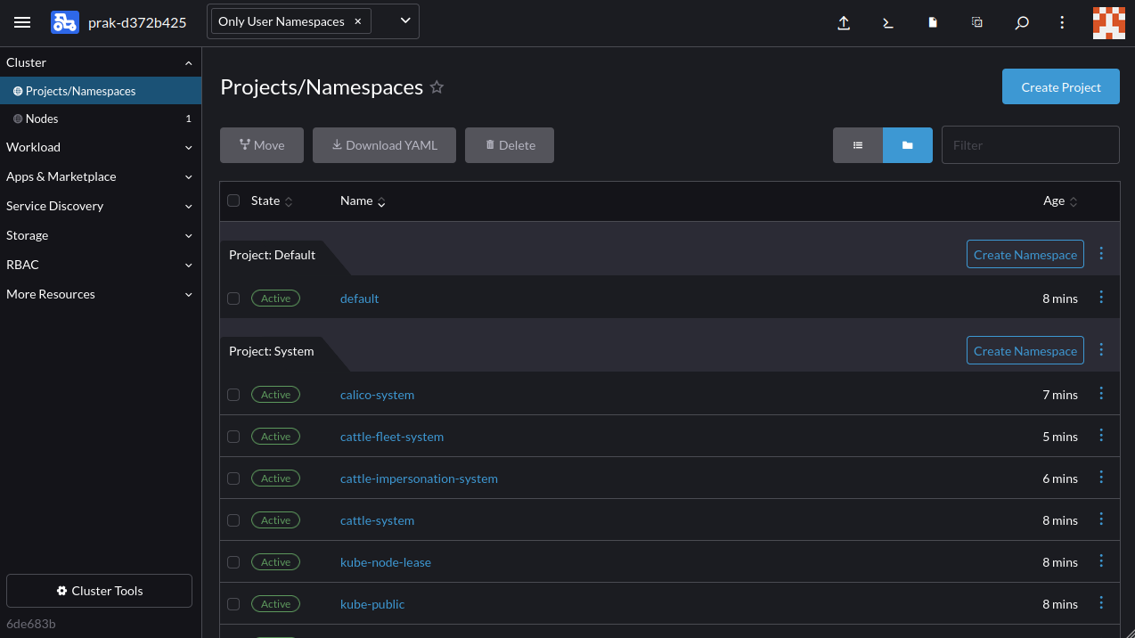 Downstream cluster's Project/Namespace list does not group namespaces by project · Issue #4768 ...