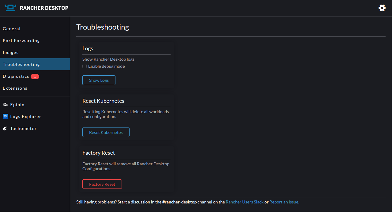 Troubleshooting tab is not adjusted to the main Window dimensions · Issue #4467 · rancher ...