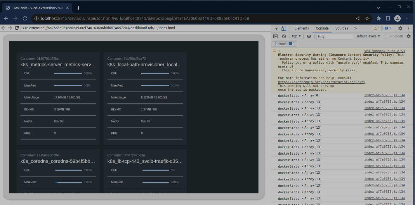 Enable Browser Dev tools Debug console for the `main` builds · Issue #4626 · rancher-sandbox ...