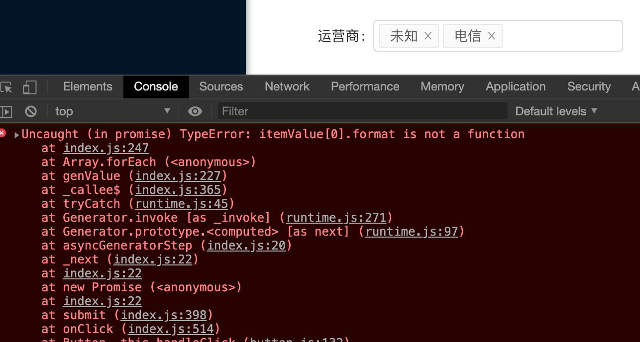 🐛 Bug 表单select复选两个选项，查询出现报错 · Issue 162 · Ant Designpro Table · Github 