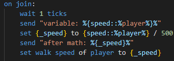 player walk speed doesn't work without op · Issue #5005 · SkriptLang/Skript · GitHub