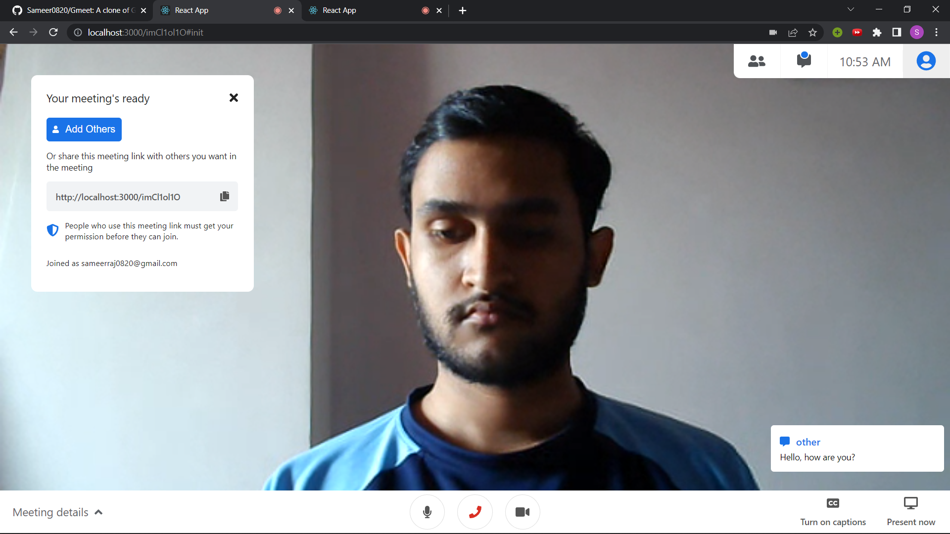 GitHub - Sameer0820/Gmeet: A clone of Google Meet app