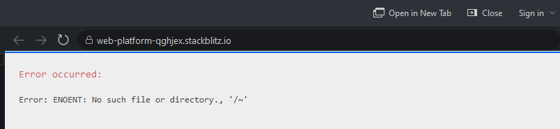Firefox Error Enoent No Such File Or Directory ~ · Issue 2532 · Stackblitzcore · Github