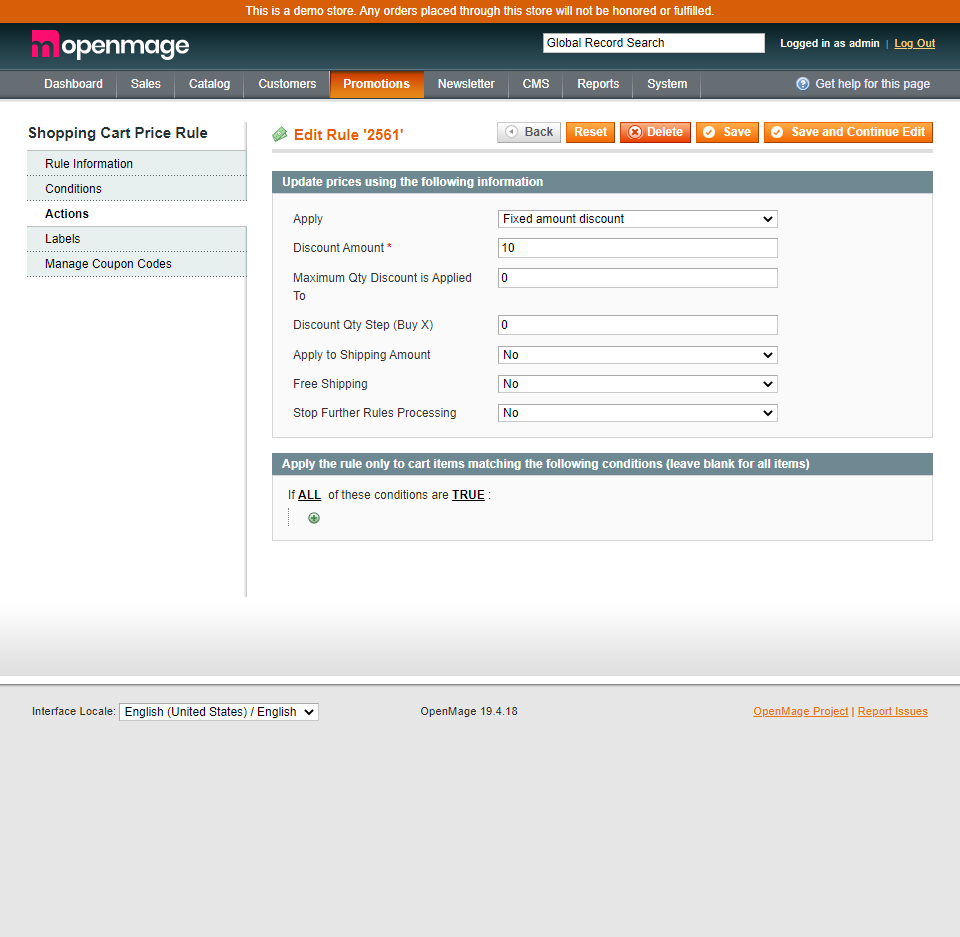 Receiving "Coupon code is not valid" for newly created coupon codes · Issue #2561 · OpenMage ...