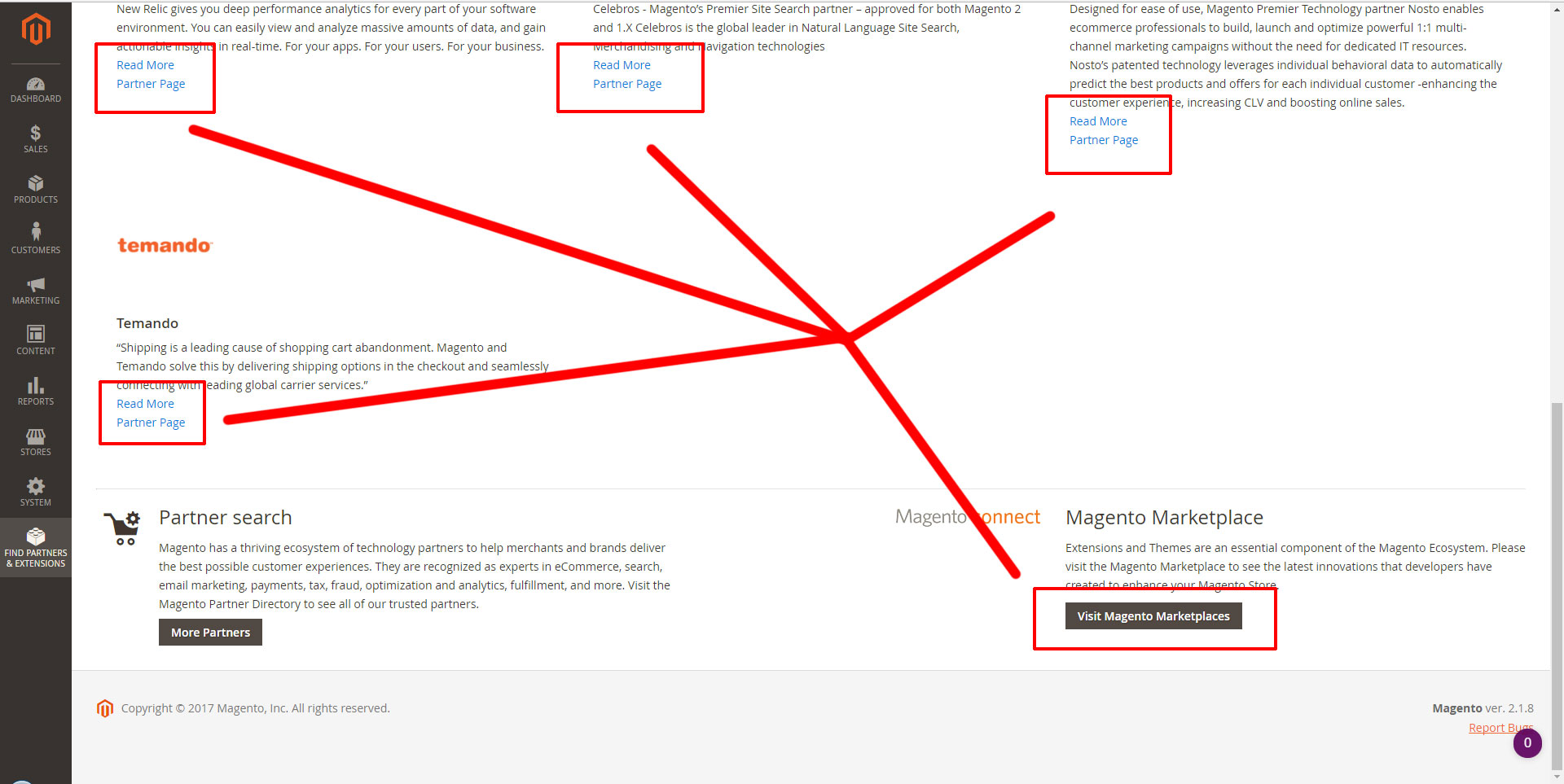 Links into [Find Partners & Extensions] section point to Magento Connect · Issue #10744 ...