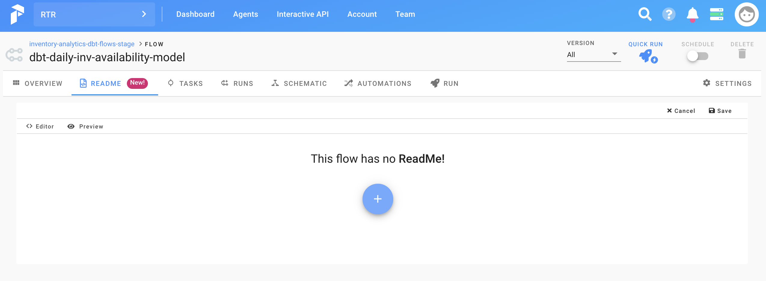 BUG: Unable to generate new readme via editor in UI · Issue #1198 · PrefectHQ/legacy-ui · GitHub