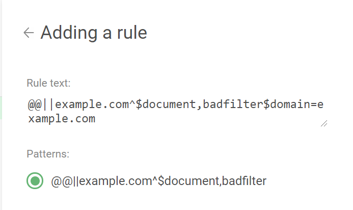 Wrong rule for blocking document level exclusions · Issue #38 · AdguardTeam/tsurlfilter · GitHub