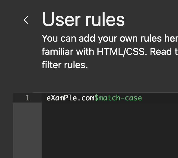 Match Case Modifier Does Not Work · Issue 55 · Adguardteam