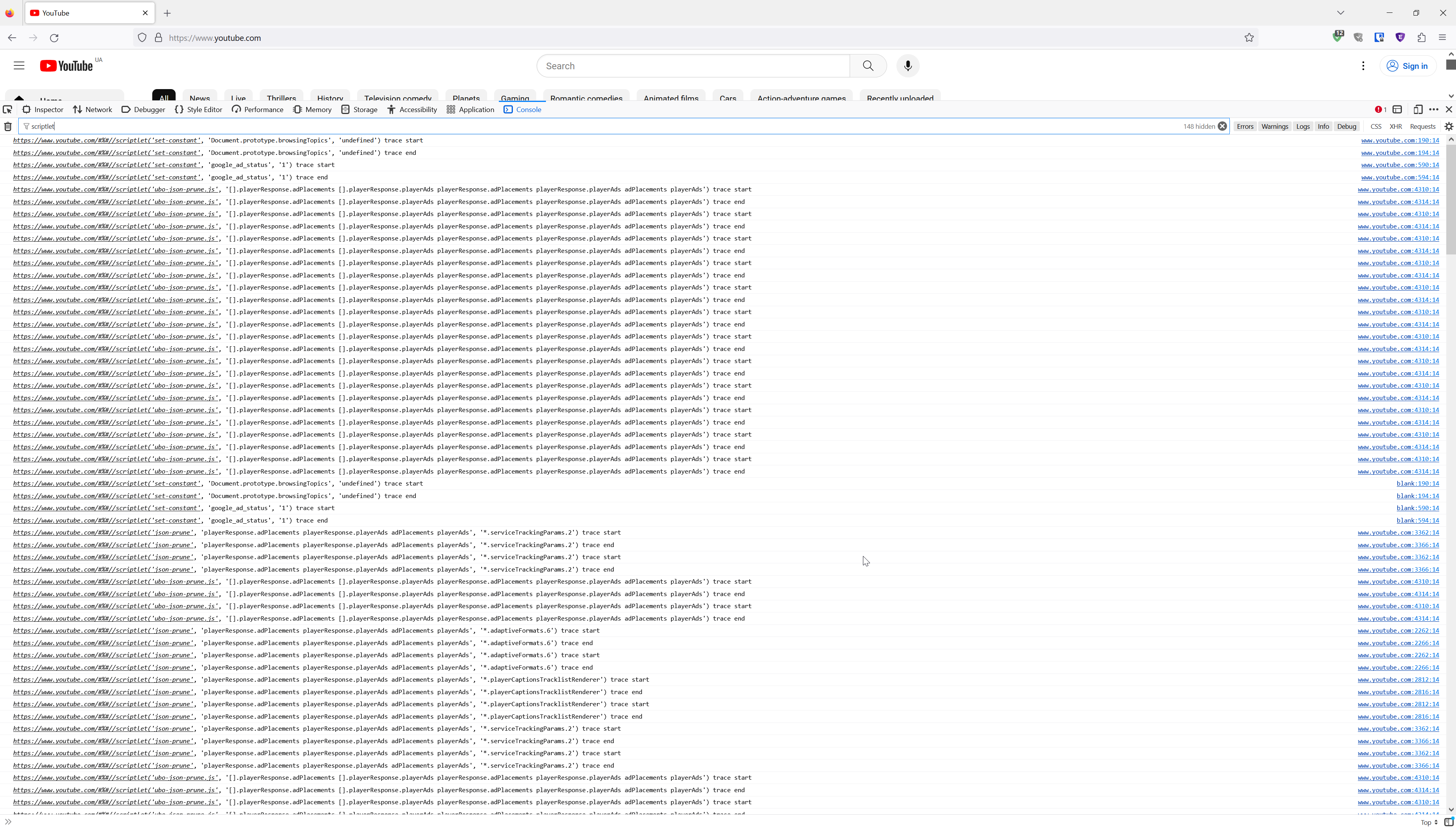 Logging of applied scriptlets does not work when the filtering log is open · Issue #2481 ...