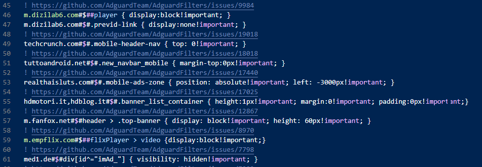 CSS rules backlighting issue · Issue #13 · AdguardTeam/VscodeAdblockSyntax · GitHub